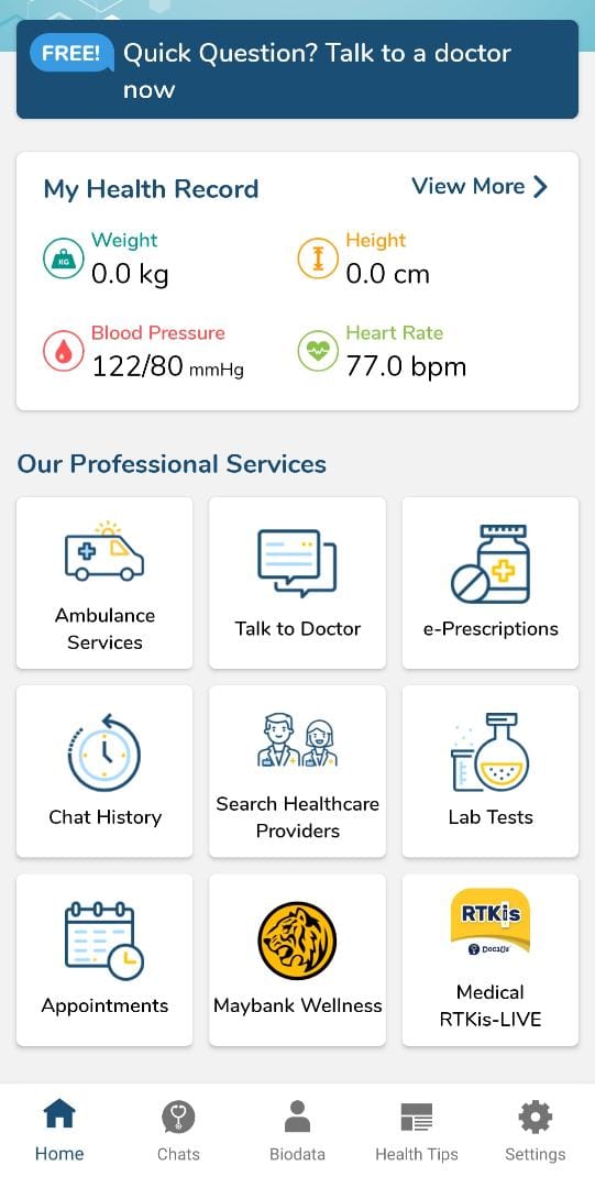 Ambulance Service DOC2US Mobile App Homepage - PREBIU.com